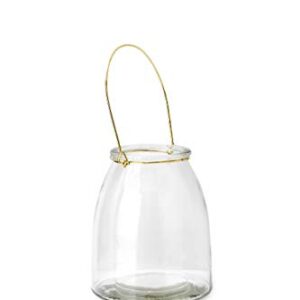 Serene Spaces Living Hanging Glass Jar for Wedding, Parties, Events, Patio, Use as Hanging Glass Lamp or for Flowers, Measures 6" Tall and 5" Diameter, Sold Individually