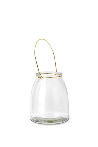 Serene Spaces Living Hanging Glass Jar for Wedding, Parties, Events, Patio, Use as Hanging Glass Lamp or for Flowers, Measures 6" Tall and 5" Diameter, Sold Individually