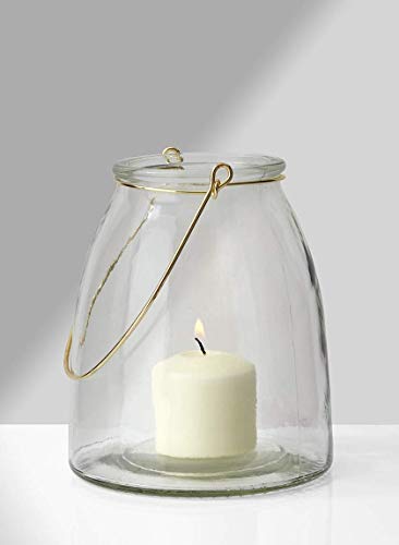 Serene Spaces Living Hanging Glass Jar for Wedding, Parties, Events, Patio, Use as Hanging Glass Lamp or for Flowers, Measures 6" Tall and 5" Diameter, Sold Individually