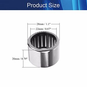 Othmro Needle Roller Bearings, Two Way Bearing,22mm Bore 28mm OD 20mm Width 2pcs