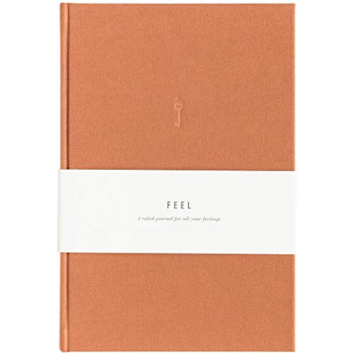 Promptly Journals, Blank Journal: THINK/BELIEVE/FEEL (Dusty Rose, Pink, Linen) | Layflat Notebook | Ruled Journal | Journal Notebook | Gifts for Women and Men