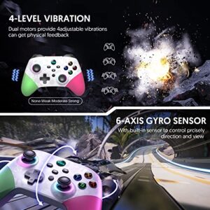 MOVONE Switch Controller Wireless Pro Controller for Switch/Switch Lite/Switch OLED, Switch Remote Gamepad with Joystick, Adjustable Turbo Vibration, Pro Controllers Switch with LED Color Light