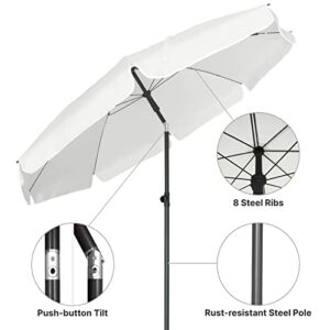 AMMSUN Patio Umbrella Market Table Umbrella 6.5 ft Tilt Steel Pole UPF50+ Protection, Great for Outdoor Garden Backyard (White)