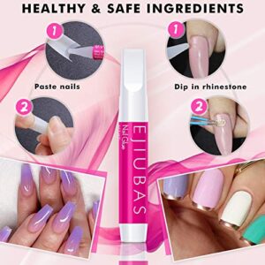 Nail Tips And Glue Acrylic Nails - Ejiubas Press On Nails Set 500PCS Coffin Natural Half Cover Set 4PCS Nail Glues 1PC Nail File With Case