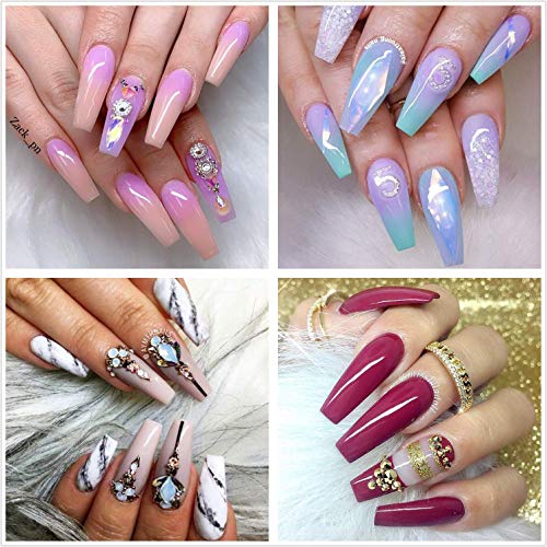 Nail Tips And Glue Acrylic Nails - Ejiubas Press On Nails Set 500PCS Coffin Natural Half Cover Set 4PCS Nail Glues 1PC Nail File With Case