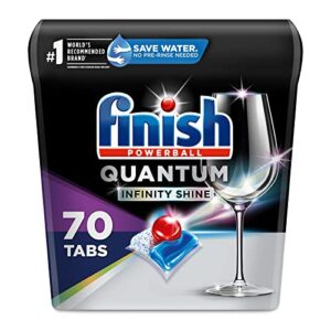 finish quantum infinity shine - 70 count - dishwasher detergent - powerball - our best ever clean and shine - dishwashing tablets - dish tabs (packaging may vary)