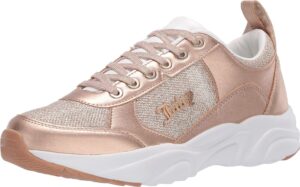 juicy couture enchanter women lace up fashion sneaker casual shoes enchanter rose gold glitter 8.5