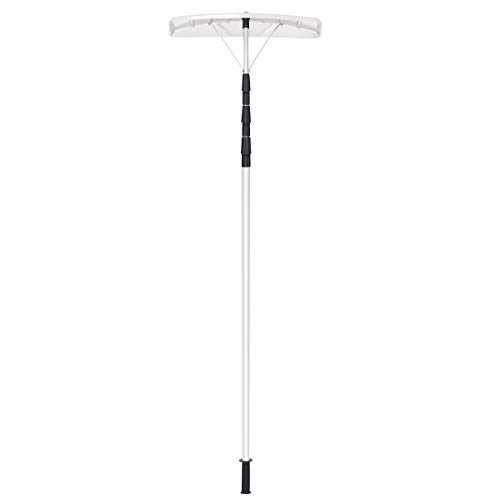 GYMAX Roof Rake,21ft Aluminum Snow Roof Rake with Twist-n-Lock Telescoping Handle & Big Blade, Extendable Roof Shovel for Snow Removal, Wet Leaf, Dribs (Silver)