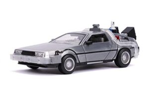 jada 1:24 diecast back to the future 2 time machine with lights,silver