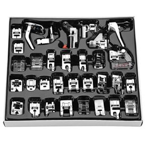 sewing machine presser foot feet kit set,fits for brother, baby lock, singer, elna, toyota, new home, simplicity, janome, kenmore, and white low shank sewing machine (32pcs)