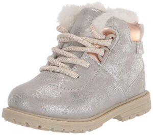 oshkosh b'gosh girls fashion boot, ivory, 4 toddler us