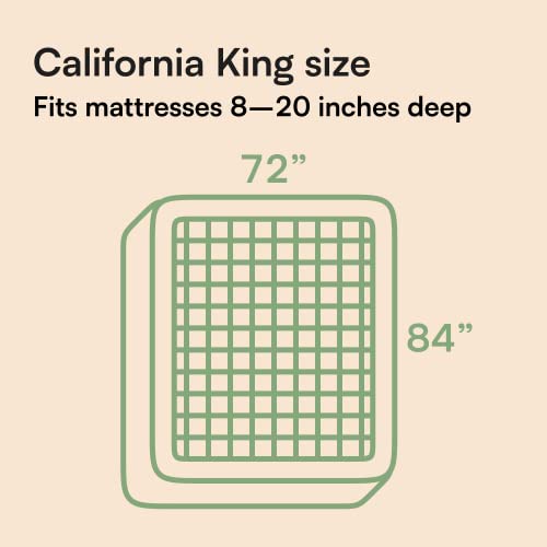 Bamboo Mattress Topper California King Size 72x84 Inches Cooling Breathable Extra Plush Thick Fitted 20Inches Pillow Top Mattress Pad Ultra Soft