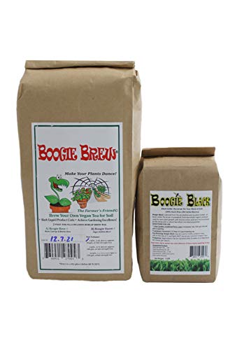 Boogie Brew Compost Tea 2 Part Formula, 3 Pounds. The Organic Compost Tea That Combines 17 Powerful Ingredients and 1 Pound Boogie Black Bundle