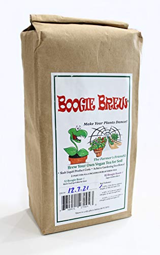 Boogie Brew Compost Tea 2 Part Formula, 3 Pounds. The Organic Compost Tea That Combines 17 Powerful Ingredients and 1 Pound Boogie Black Bundle