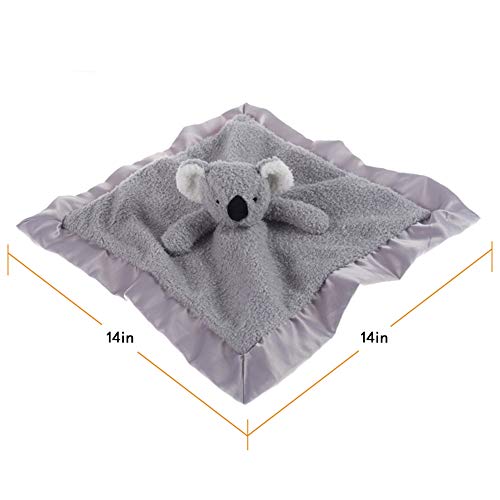 Apricot Lamb Stuffed Animals Soft Security Blanket Gray Koala Infant Nursery Character Blanket Luxury Snuggler Plush(Gray Koala, 14 Inches)