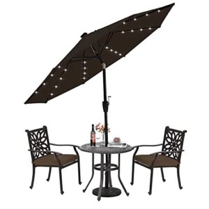 ABCCANOPY Durable Solar Led Patio Umbrellas with 32LED Lights 9FT (Brown)