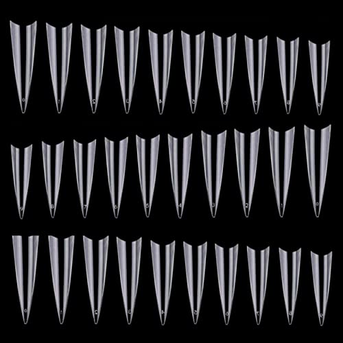 600Pcs Stiletto Nail Tips for Acrylic Nails Long False Nails Clear Fakes Nails Half Cover False Nail Tips