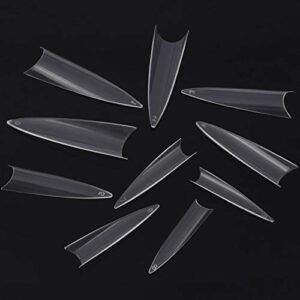 600Pcs Stiletto Nail Tips for Acrylic Nails Long False Nails Clear Fakes Nails Half Cover False Nail Tips