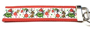 max cindy lou who christmas in red key fob strap or key - purse or wallet strap