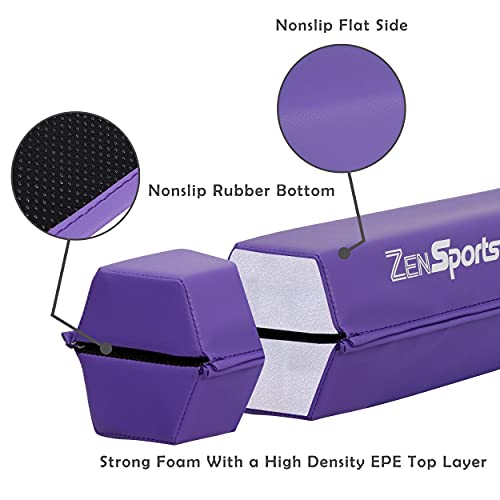 ZENY 6ft Folding Gymnastics Balance Beam Foam Floor Balance Beam Bar with Anti-slip Base Walking Beams Home Gymnastics Equipment for Kids Adults