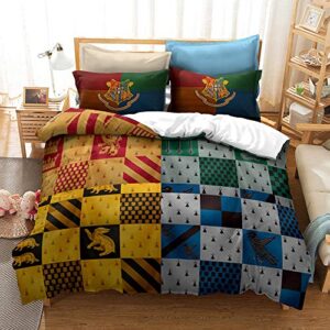 Bedding Duvet Cover Harry Potters Lightweight Decorative Modern Style Microfiber, Soft Microfiber Bedding Set, 1 Duvet Cover&2 Pillow Cases, No Comforter