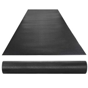 homgarden high density gym exercise treadmill floor mat,8 x 3 ft anti vibration pvc exercise bike equipment mat,1/4" thickness sport mat for home gym,black