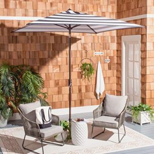 safavieh pat8404a outdoor iris fashion line black and white 7'6" square uv protected umbrella