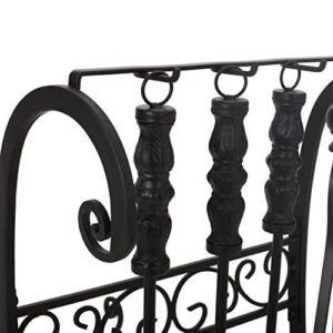 Christopher Knight Home Gloria Log Rack and Tool Set, Matte Black