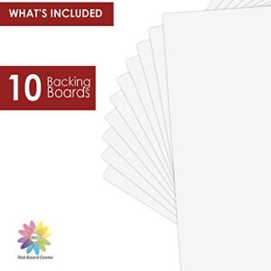 Mat Board Center, 16x20 Uncut Backer Boards - Full Sheet - for Art, Prints, Photos, Prints and More, White Backing, 10-Pack