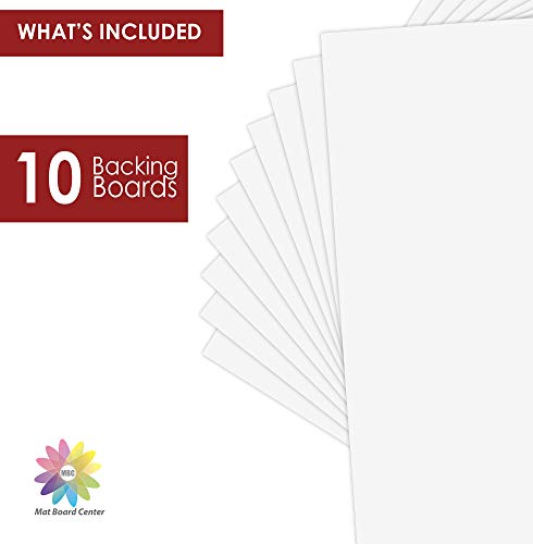 Mat Board Center, 16x20 Uncut Backer Boards - Full Sheet - for Art, Prints, Photos, Prints and More, White Backing, 10-Pack