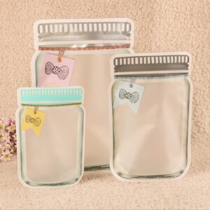 Enkrio 20 Pcs Mason Jar Bags Cute Jar Zipper Bag Reusable Food Storage Bags Snack Bags Sandwich Bags Mason Jar Bottles Bag Leak-Proof Airtight Sealed Storage Bags for Kitchen Travel Camping