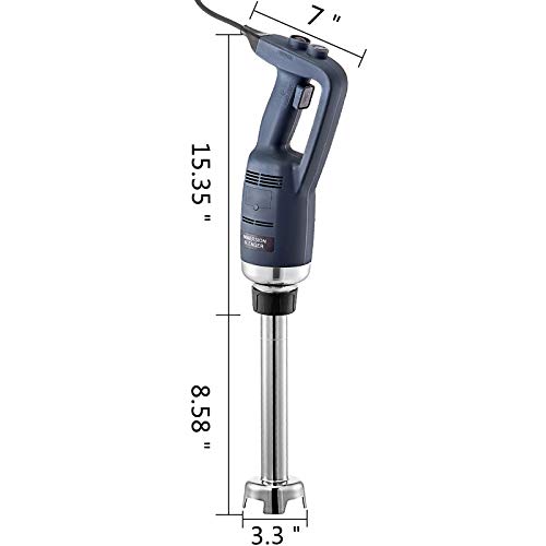 VBENLEM Commercial Immersion Blender 350W Power, Hand Held Mixer with 9.8-Inch 304 Stainless Steel Removable Shaft, Electric Stick Blender Variable Speed 4000-16000RPM