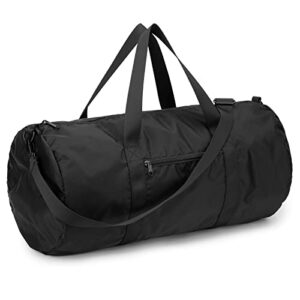 vorspack small duffel bag 20 inches foldable gym bag for men women duffle bag lightweight with inner pocket for travel sports - black