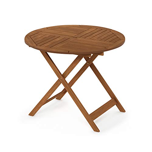 Furinno FG19061F Tioman Outdoor Hardwood Sunlight Folding Table, Natural