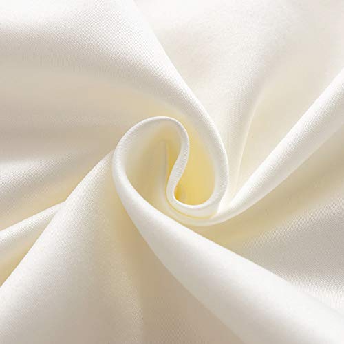 MEILA Silky Satin Pillowcase for Hair and Skin, Ultra-Soft Washed Silk Pillow Cases King Size Set of 2, Ivory