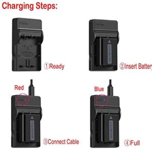 Battery and Charger for Olympus Pen E-PL1, E-PL2, E-PL3 Digital Camera