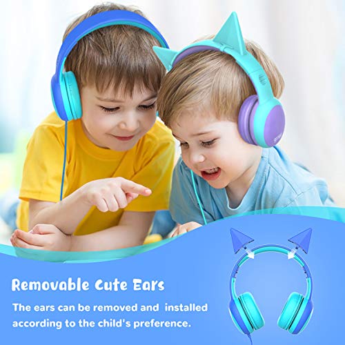 gorsun Kids Headphones with Limited Volume, Children's Headphone Over Ear, Toddler Headphones for Boys and Girls, Wired Headset Earphones for Children