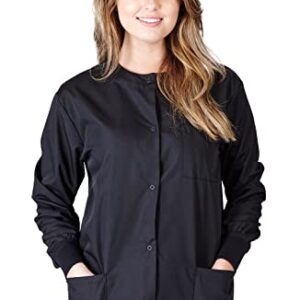 Natural Uniforms Warm Up Scrub Jacket-Black-Medium