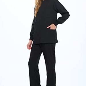 Natural Uniforms Warm Up Scrub Jacket-Black-Medium