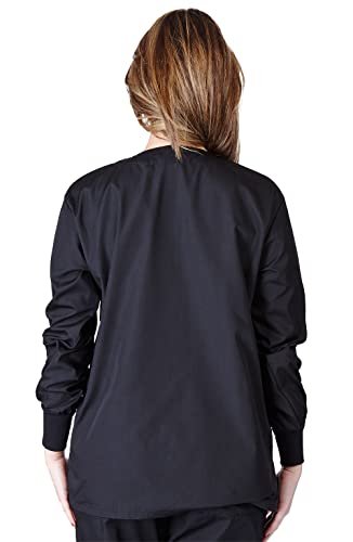 Natural Uniforms Warm Up Scrub Jacket-Black-Medium