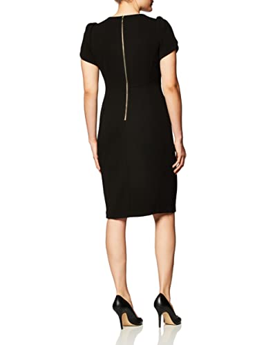 Calvin Klein Women's Tulip Sleeved Sheath Dress, Black 3, 14