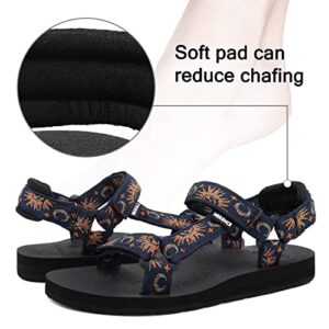 CIOR Women's Sport Sandals Hiking Sandals with Arch Support Yoga Mat Insole Outdoor Light Weight Water Shoes-U119SLX022-Navy-38A