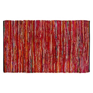 Cotton Multi Chindi Hand Woven Rugs 36X60 Inch Multi Color Chindi Rag Rug - 3x5 Feet Rectangle Bohemian Colorful Area Rug - Recycled Hand Braided Rugs- Biodegradable