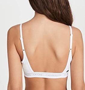 Calvin Klein Women's Ck One Cotton Unlined Bralette, White, L