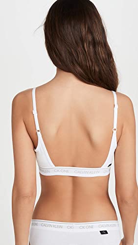 Calvin Klein Women's Ck One Cotton Unlined Bralette, White, L