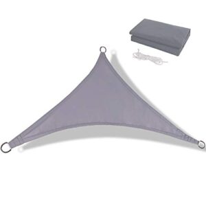 anecoul sun shade sail waterproof triangle 16' x 16' x 16' shade sails 95% uv blocker sunshade patio carport awning in color gray 3 years warranty (available for custom sizes)