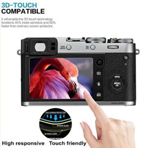 [3-Pack] Tempered Glass Screen Protector for Fujifilm X100T X100F X-E2 X-E2S Camera, Akwox [0.3mm 2.5D High Definition] 9H LCD Protective Cover,Anti-Scratch, Bubble-Free