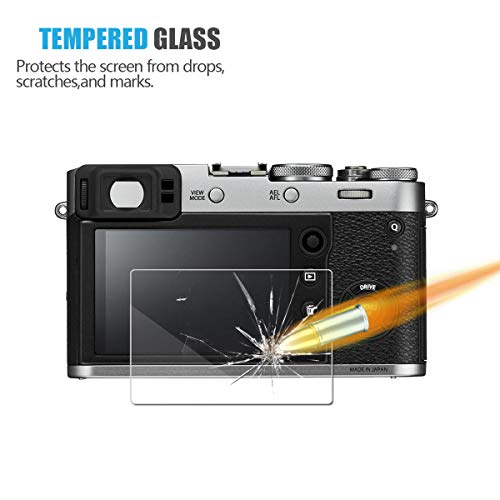 [3-Pack] Tempered Glass Screen Protector for Fujifilm X100T X100F X-E2 X-E2S Camera, Akwox [0.3mm 2.5D High Definition] 9H LCD Protective Cover,Anti-Scratch, Bubble-Free