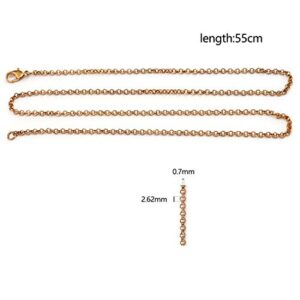 LANBEIDE 40 Packs 10 Colors Brass Necklace Chains 21 Inch Link Cable Chain Necklace with Lobster Clasps Bulk for Jewelry Making