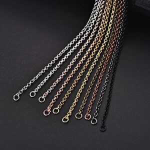 LANBEIDE 40 Packs 10 Colors Brass Necklace Chains 21 Inch Link Cable Chain Necklace with Lobster Clasps Bulk for Jewelry Making